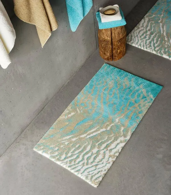 ABYSS & HABIDECOR Egyptian Cotton Beach Bath Rug - Turquoise