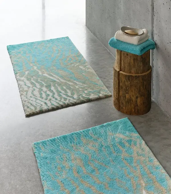 ABYSS & HABIDECOR Egyptian Cotton Beach Bath Rug - Turquoise