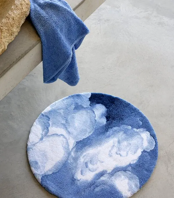 ABYSS & HABIDECOR Egyptian Cotton Walker Bath Rug - Blue