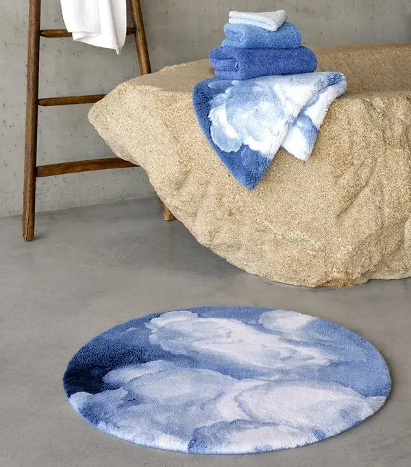 ABYSS & HABIDECOR Egyptian Cotton Walker Bath Rug - Blue