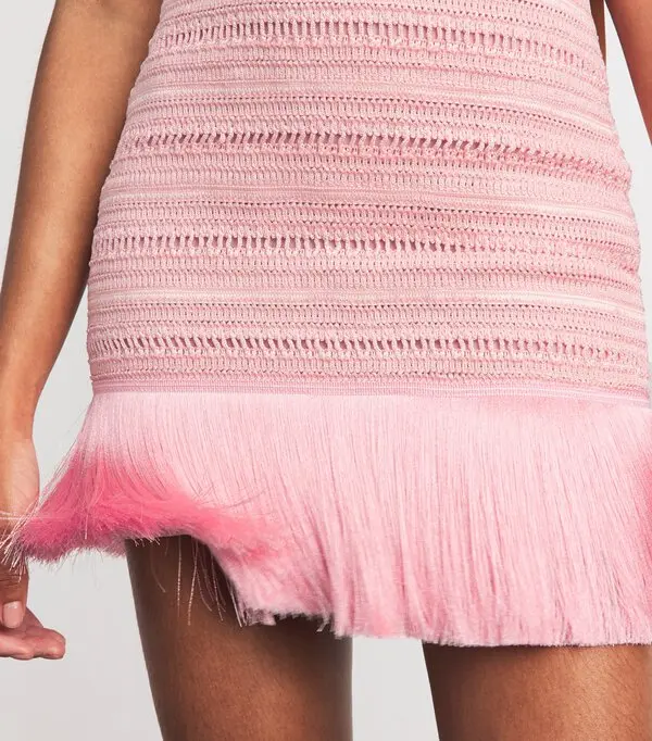 PatBO Mini Skirt With Crochet And Fringe Detail