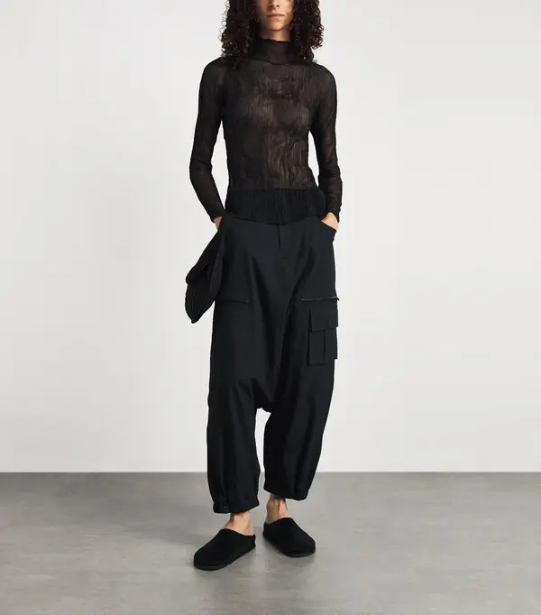 Issey Miyake Wide Leg Cargo Pants