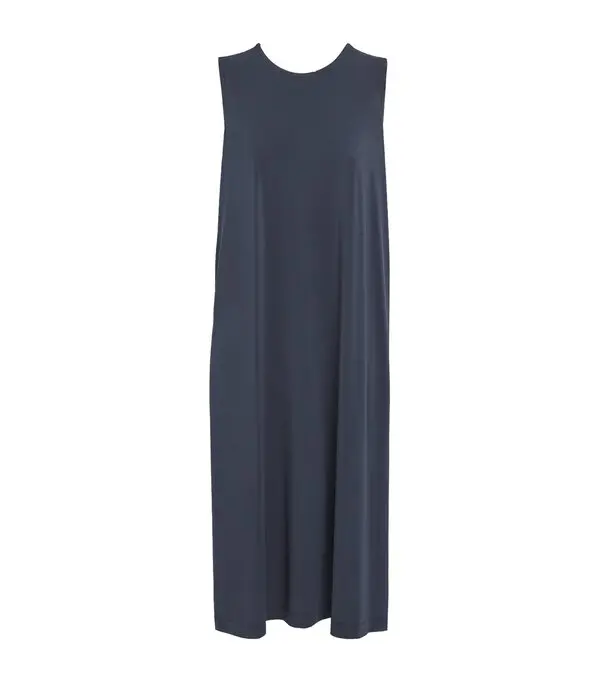 Issey Miyake Drape Jersey Sleeveless Midi Dress - Blue