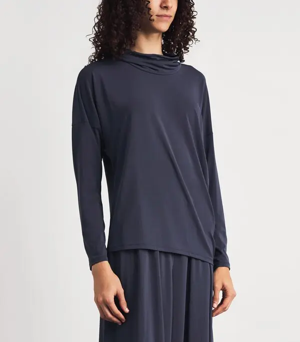 Issey Miyake Drape Jersey Long Sleeve Top