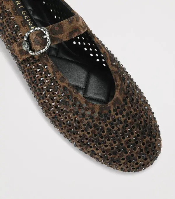Kurt Geiger Embellished Suede Ballet Flats
