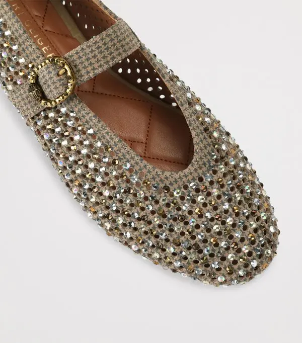 Kurt Geiger Suede Embellished Ballet Flats