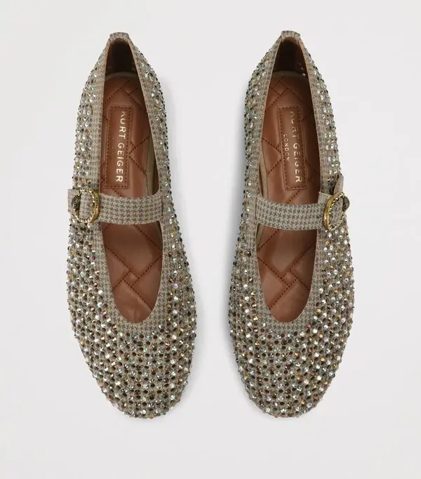 Kurt Geiger Suede Embellished Ballet Flats