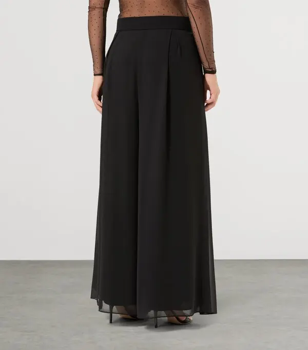 Marina Rinaldi Chiffon Wide-leg Trousers