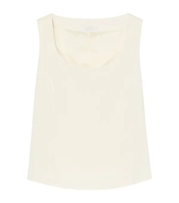 Marina Rinaldi Scoop-neck Waistcoat Top - Ivory