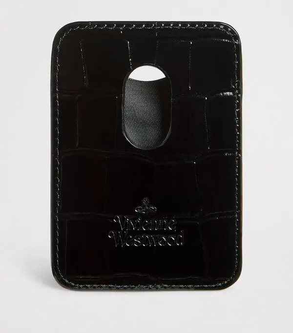 VIVIENNE WESTWOOD Croc-embossed Orb Magnetic Card Holder