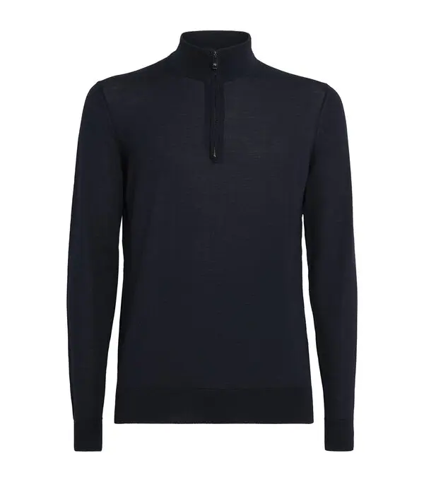 Pal Zileri Wool-silk Quarter-zip Sweater