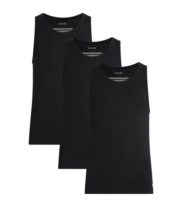 Calvin Klein Stretch-cotton Vests Pack Of 3