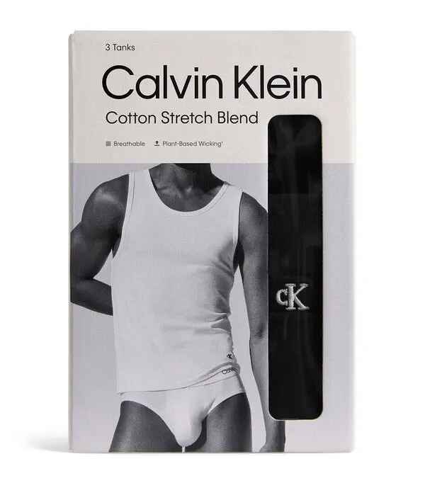 Calvin Klein Stretch-cotton Vests Pack Of 3