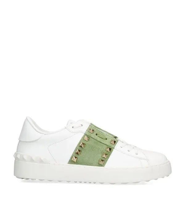 Valentino Garavani Leather Open Rockstud Sneakers