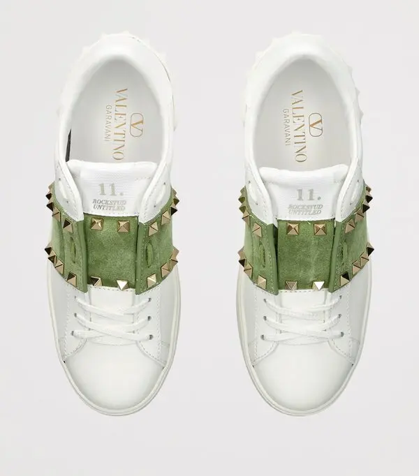 Valentino Garavani Leather Open Rockstud Sneakers