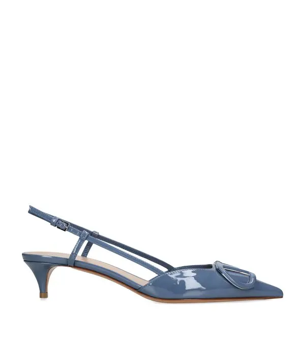 Valentino Garavani Leather Vlogo Slingback Pumps