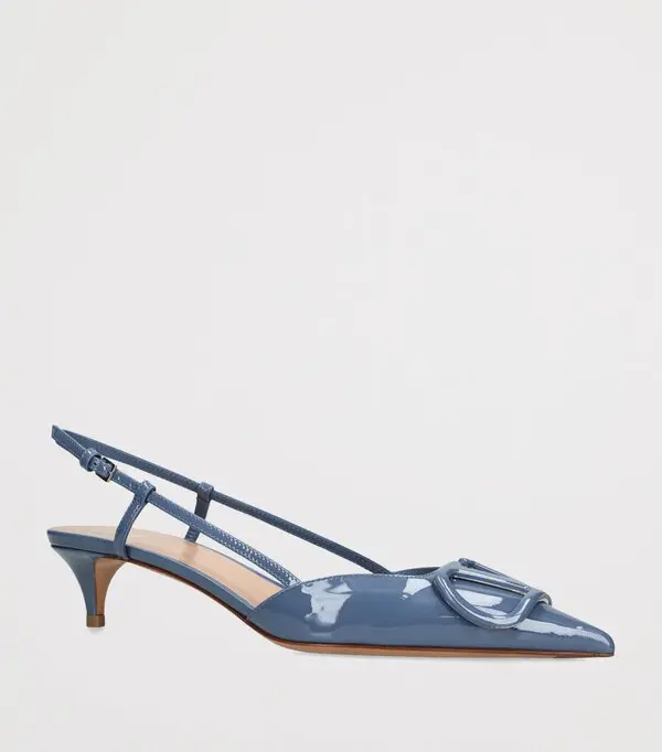 Valentino Garavani Leather Vlogo Slingback Pumps