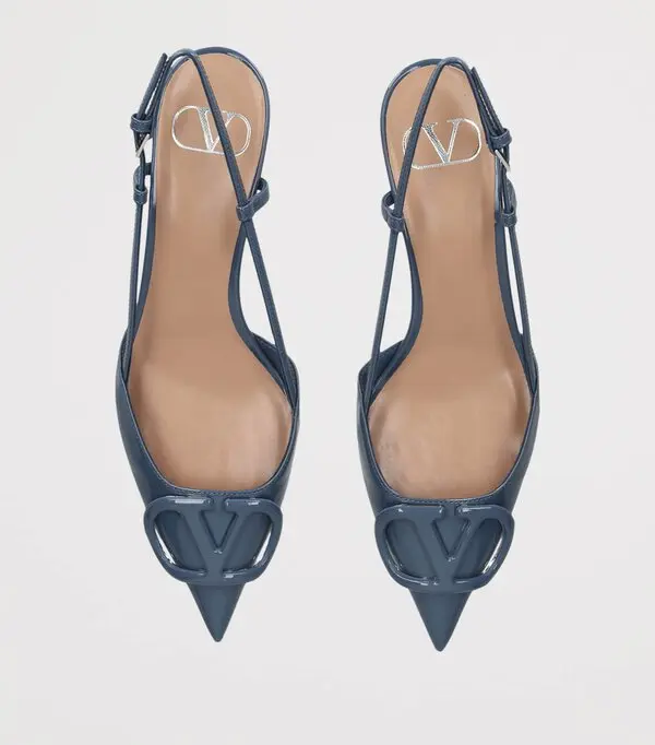 Valentino Garavani Leather Vlogo Slingback Pumps