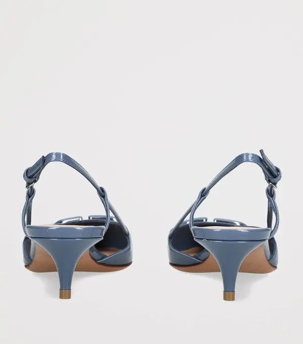 Valentino Garavani Leather Vlogo Slingback Pumps