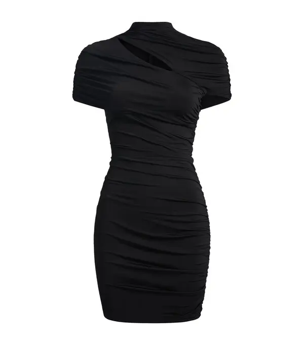 Balmain Jersey Draped Bodycon Mini Dress