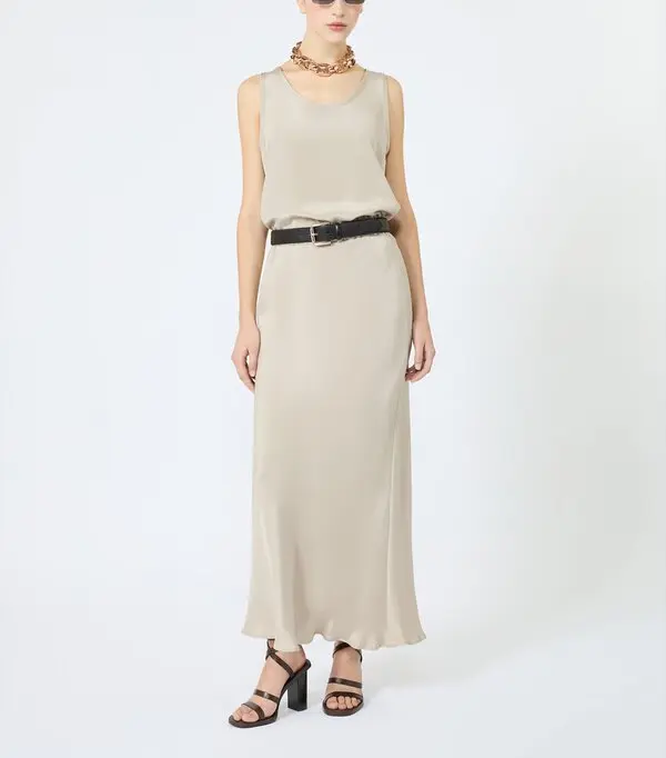 Max Mara Silk Maxi Skirt - Grey