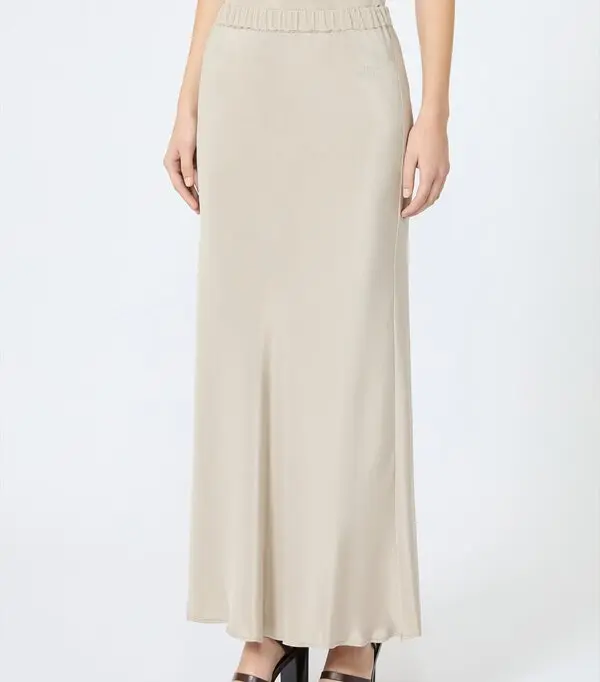 Max Mara Silk Maxi Skirt - Grey