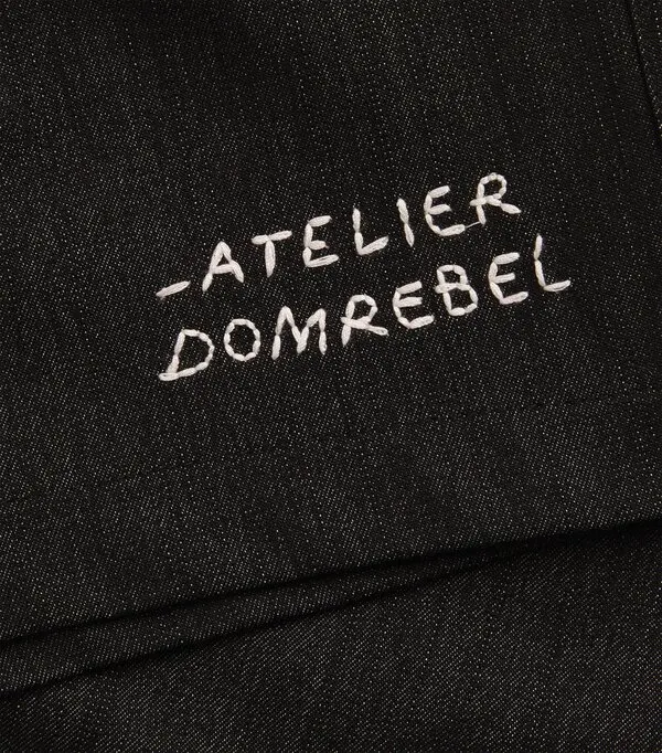 DOMREBEL Chambray Baller Shorts With Embroidered Logo