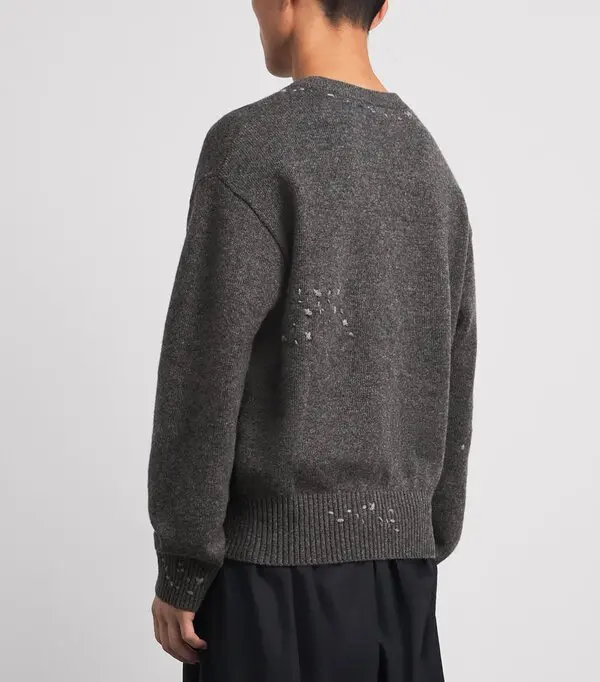 DOMREBEL Wool-blend Embroidered Crew Neck Sweater
