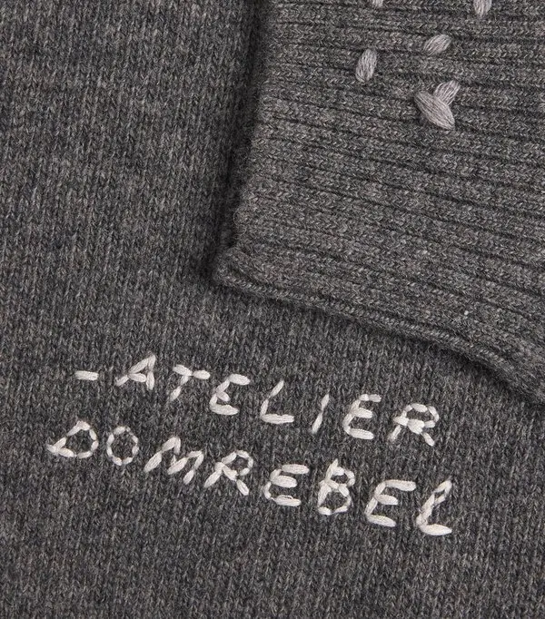 DOMREBEL Wool-blend Embroidered Crew Neck Sweater