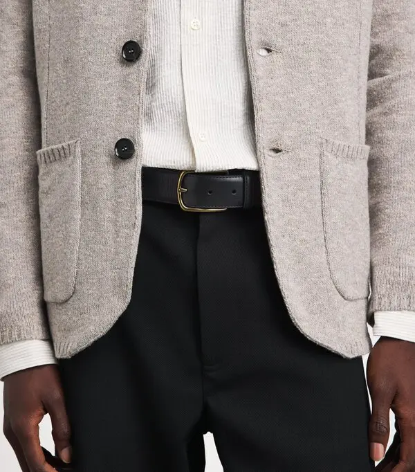 Officine Creative Leather Belt With Gold Tone Buckle