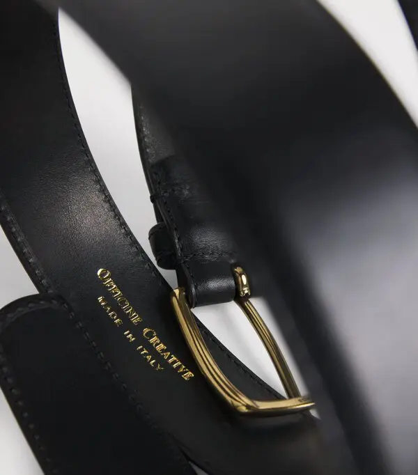 Officine Creative Leather Belt With Gold Tone Buckle