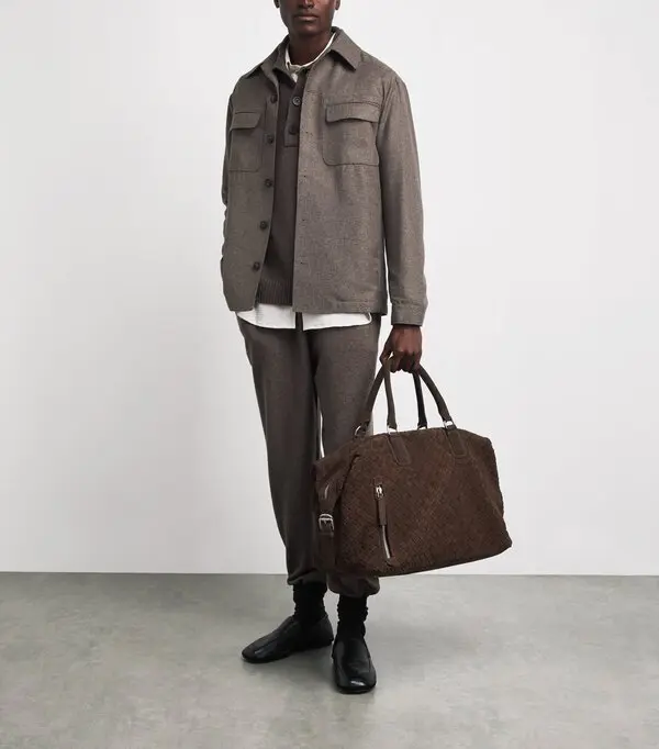 Officine Creative Suede Woven Armor Duffle Bag