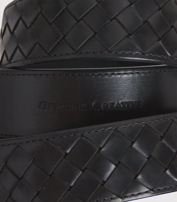 Officine Creative Leather Woven Reversible Belt