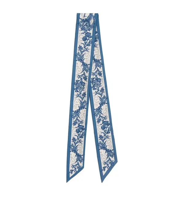 Harrods Silk Menagerie Print Scarf - Blue