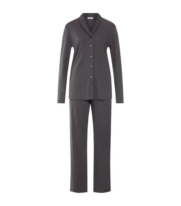 Hanro Cotton Natural Comfort Pyjama Set - Navy