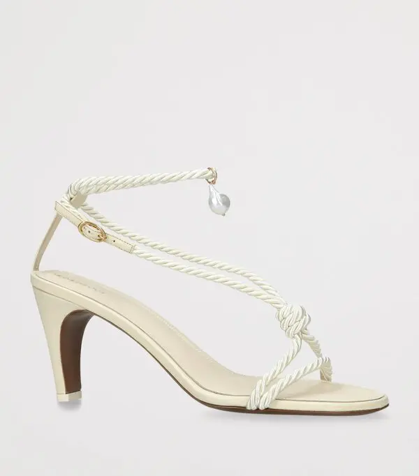 NEOUS Leather And Rope Heeled Sandals - Beige