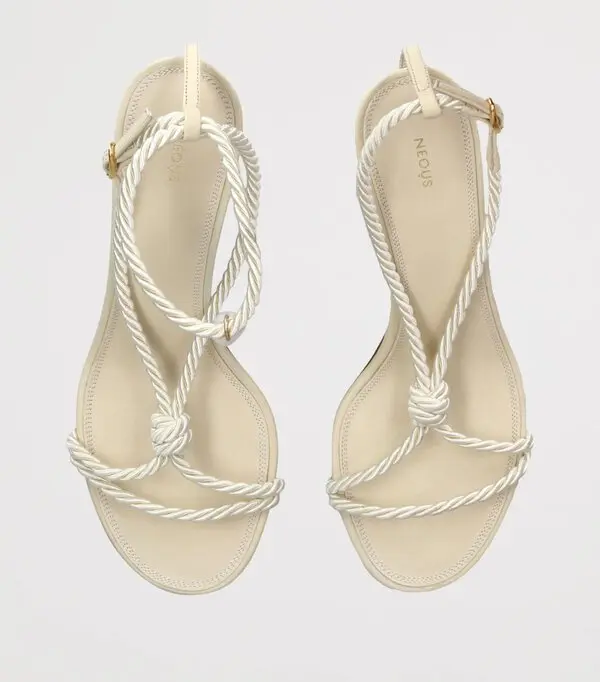 NEOUS Leather And Rope Heeled Sandals - Beige