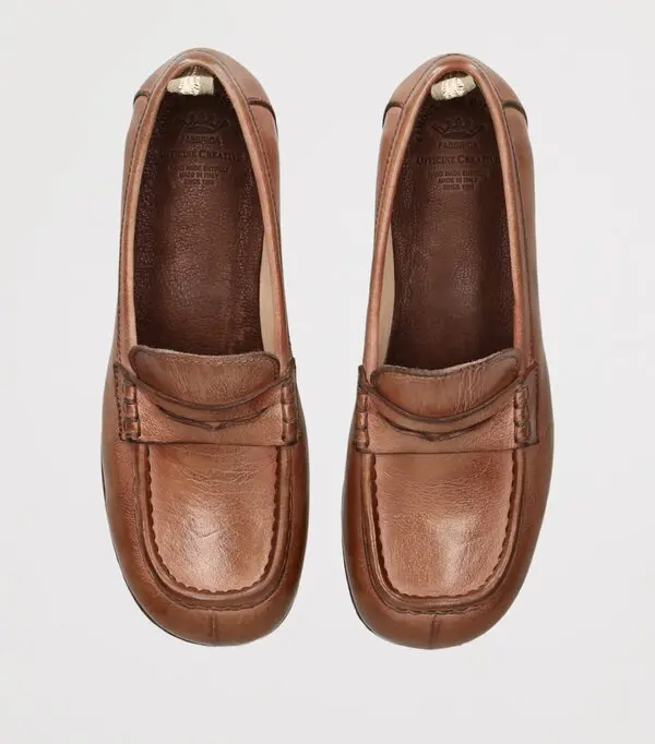 Officine Creative Leather Badge Loafers