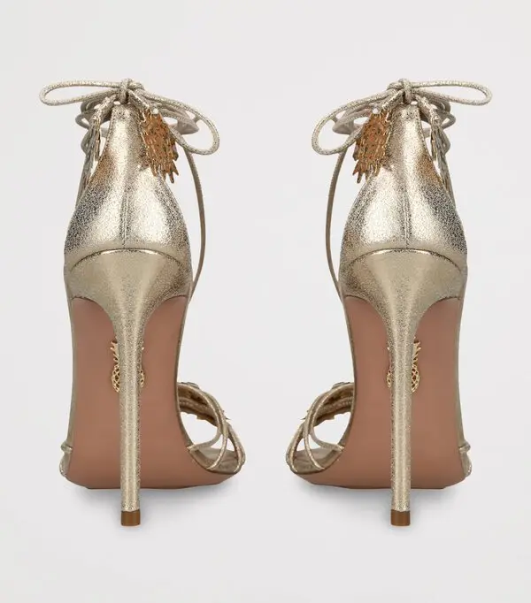 AQUAZZURA Leather Night Stars Sandals - Silver