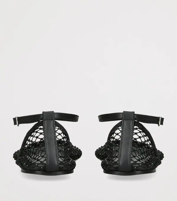Christopher Esber Mesh Minette Ballet Flats With Ankle Strap - Black