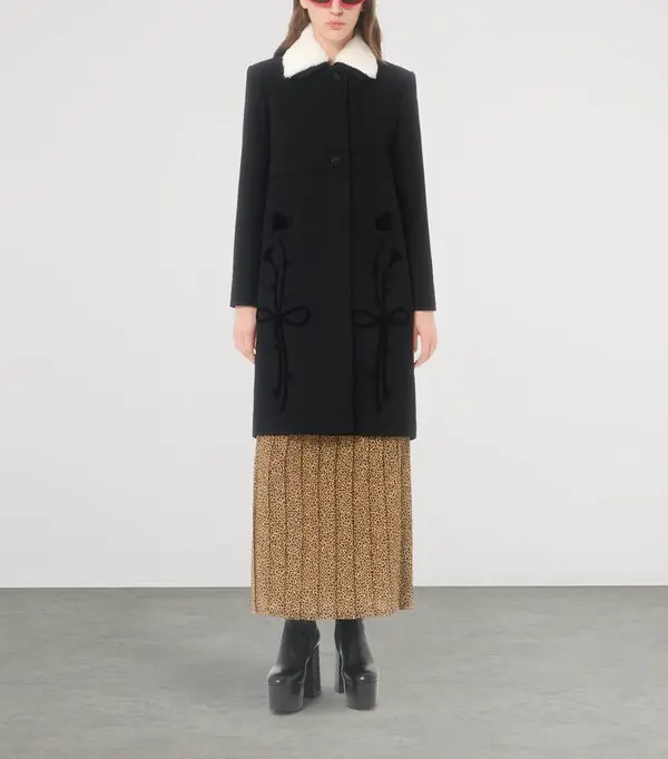 Valentino Garavani Wool-cashmere Embroidered Coat