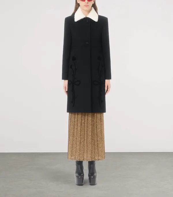 Valentino Garavani Wool-cashmere Embroidered Coat