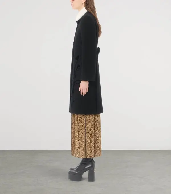 Valentino Garavani Wool-cashmere Embroidered Coat
