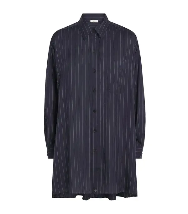 Lafayette 148 New York Silk-blend Pinstripe Shirt