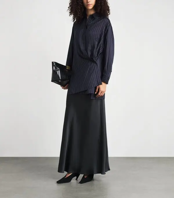 Lafayette 148 New York Silk-blend Pinstripe Shirt