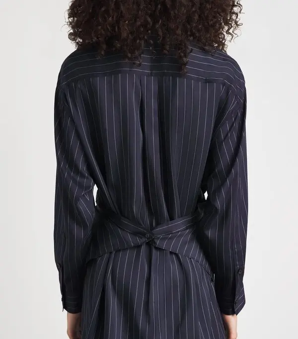 Lafayette 148 New York Silk-blend Pinstripe Shirt