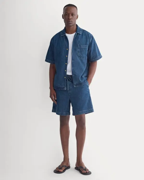 Everlane Lightweight Denim Easy Short - Medium Indigo