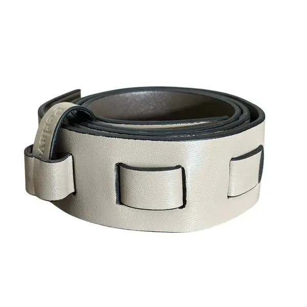 PERLAVERA Sandra Leather Belt Light Gray-dark Reversible - Grey