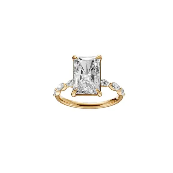 AYA FINE JEWELRY 3 Carat Radiant & Marquise Lab Grown Diamond Engagement Ring In 14k Gold - Yellow