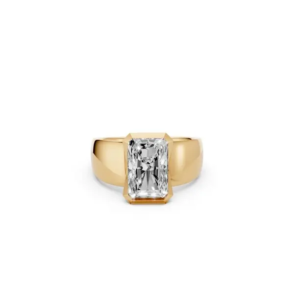 AYA FINE JEWELRY Radiant Cut Lab-grown Diamond Solitaire Ring In 14k Gold - Yellow